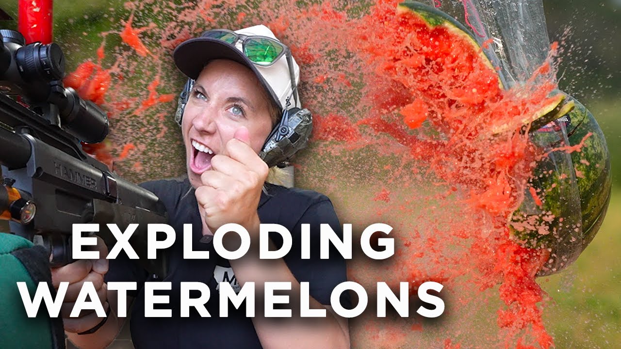 Exploding Watermelons with Airguns - YouTube