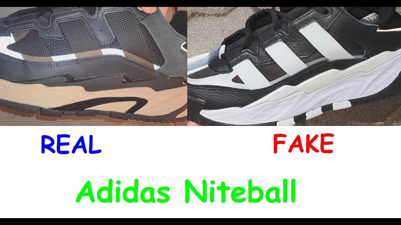 Adidas Niteball real vs fake. How to spot fake Adidas Niteball sneakers ...