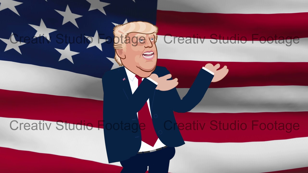 Donald Trump Animation on Flag Background - YouTube