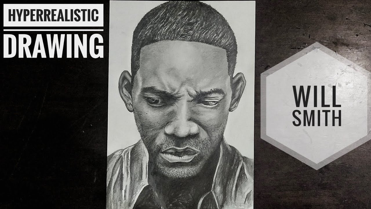 Will Smith realistic drawing |time-lapse |art by shaibar - YouTube
