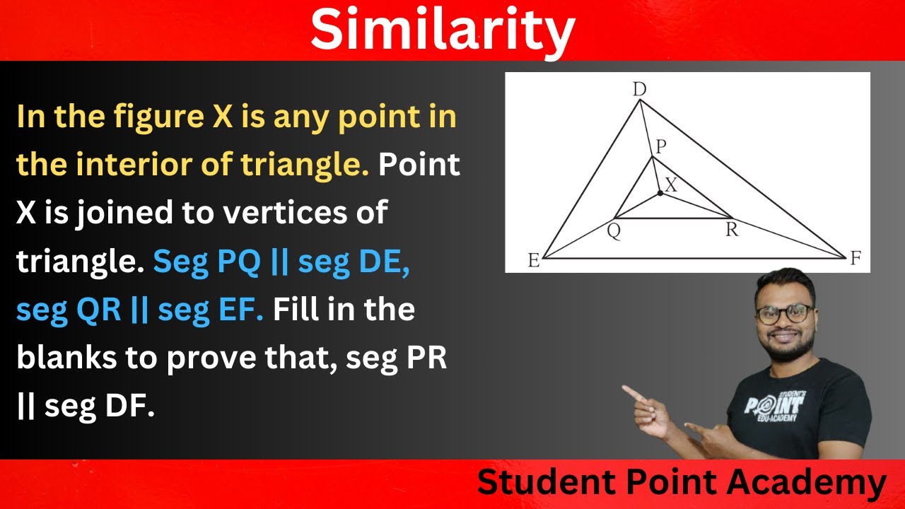 In the figure X is any point in the interior of triangle. Point X is ...