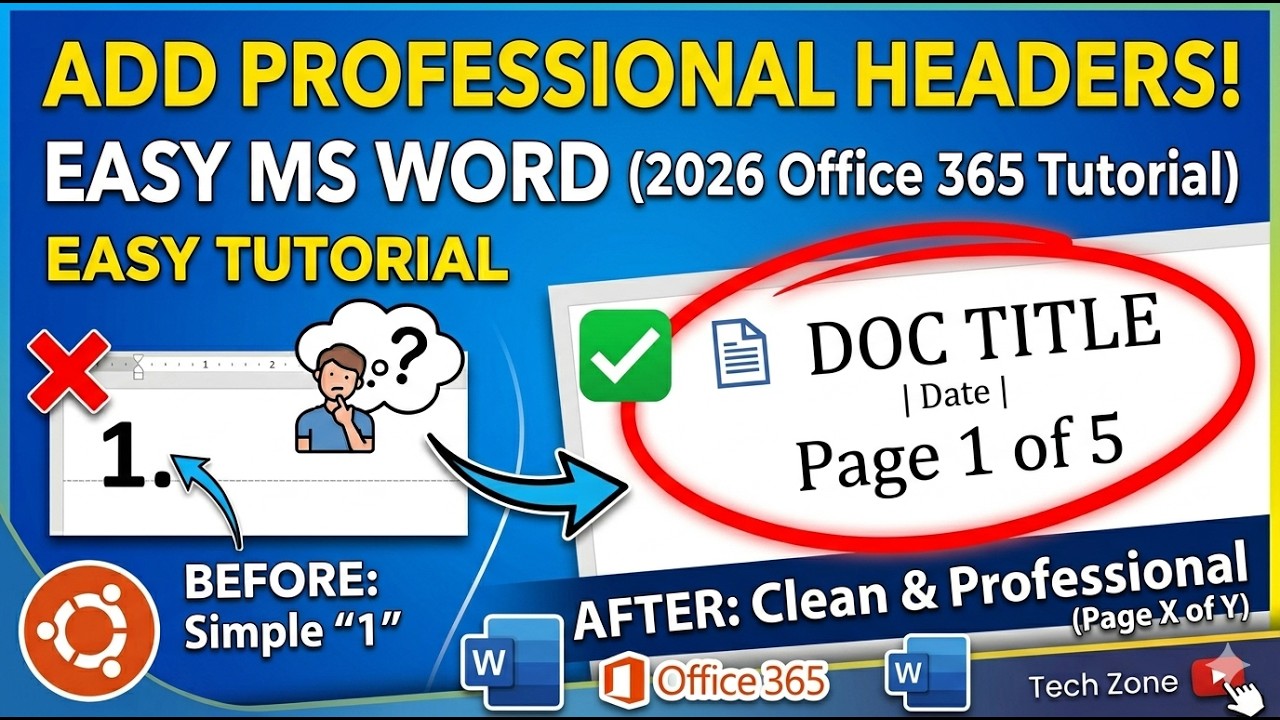 👉 How to Add Header in MS Word | Office 365 Step-by-Step Tutorial - YouTube