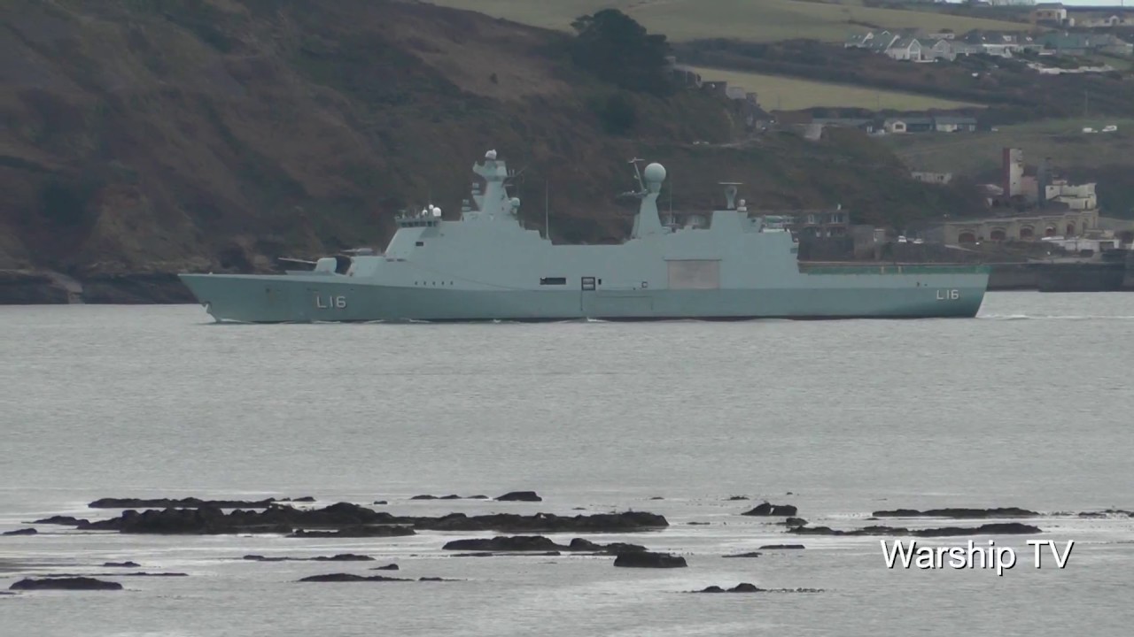 ROYAL DANISH NAVY HDMS ABSALON L16 BY THE BREAKWATER IN PLYMOUTH SOUND ...