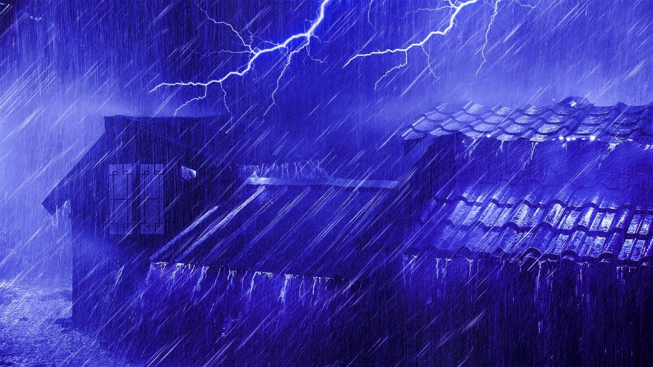 Fall Asleep Fast on Stormy Night ⛈ Torrential Rainstorm & Powerful ...