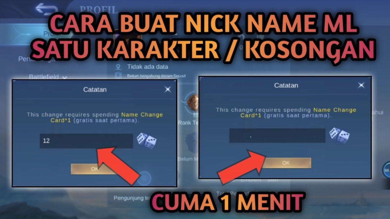 Cara Membuat NickName ML 1 Karakter Terbaru 2022 - News Patch Mobile ...