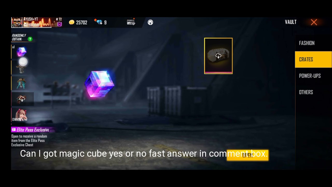 Open the magic cube box in ff. - YouTube