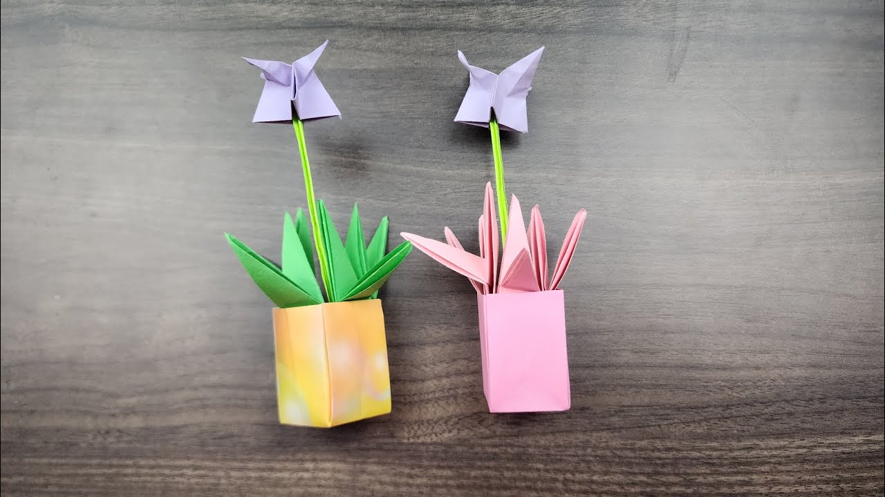 Easy paper craft flower pot | DIY plant and pot (original) - YouTube