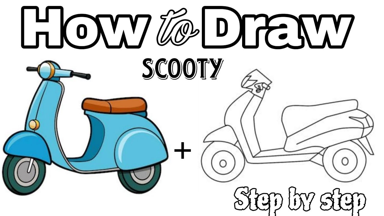 🤔 How To Draw Easy Scooty🛵/step by step#viralvideo#trending#artist# ...