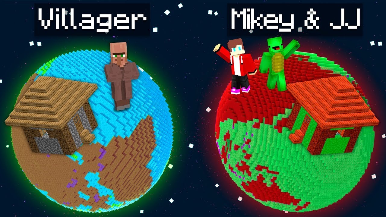 Villager Planet vs Mikey & JJ Planet Survival Battle in Minecraft ...