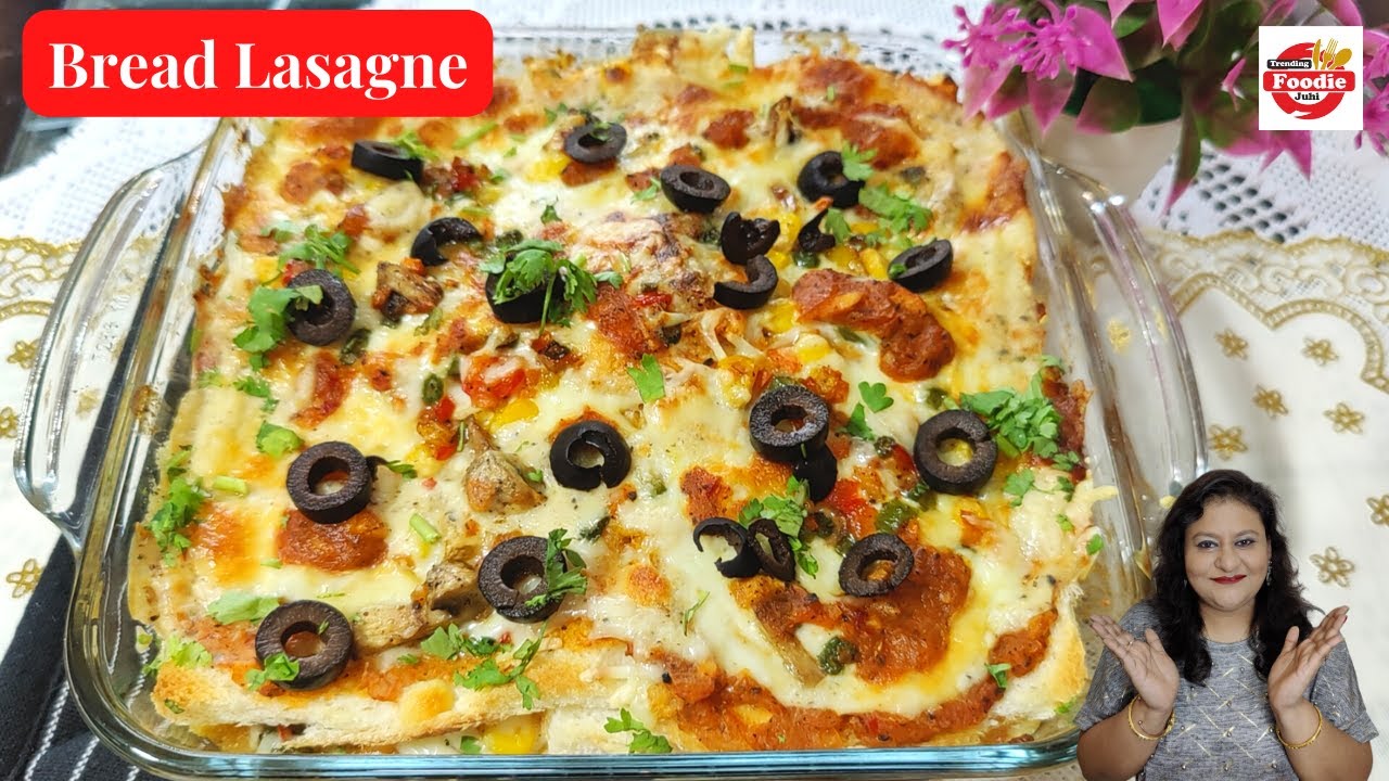 Bread Lasagna | Cheese & Vegetable Bread Lasagna Recipe | No Sheets ...