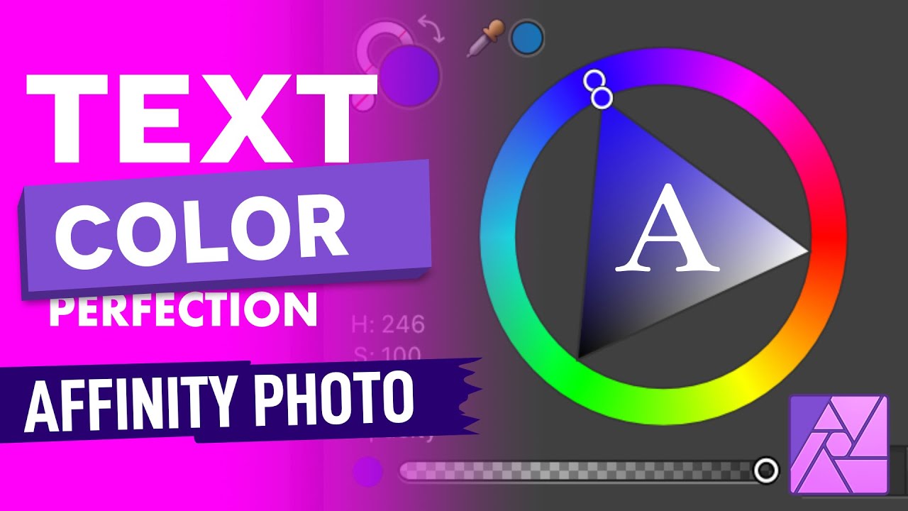 How to choose the PERFECT color for your text in Affinity Photo - YouTube