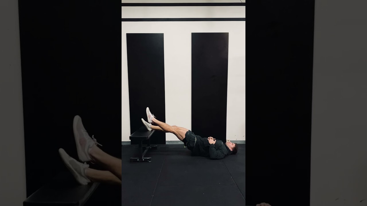 Hamstring march feet on bench - YouTube