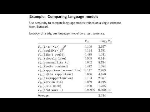 Evaluating language models using perplexity (NLP817 3.5) - YouTube