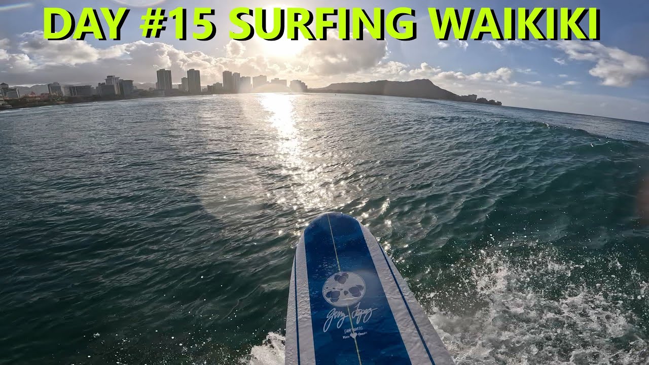 Surfing Waikiki During A Solar Eclipse? Day 15 of Surf Challenge - YouTube