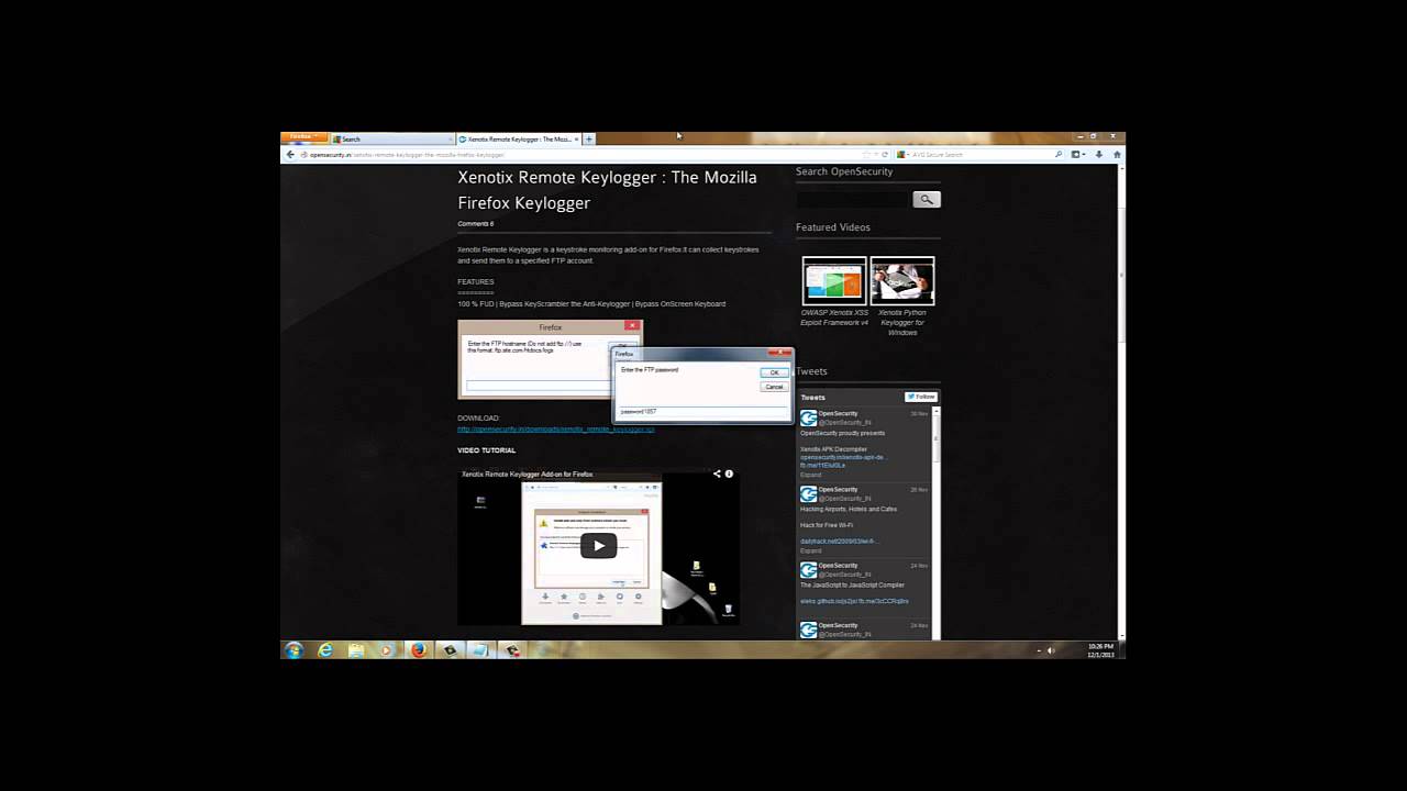 Xenotix Remote Keylogger Firefox Add-On Tutorial - YouTube