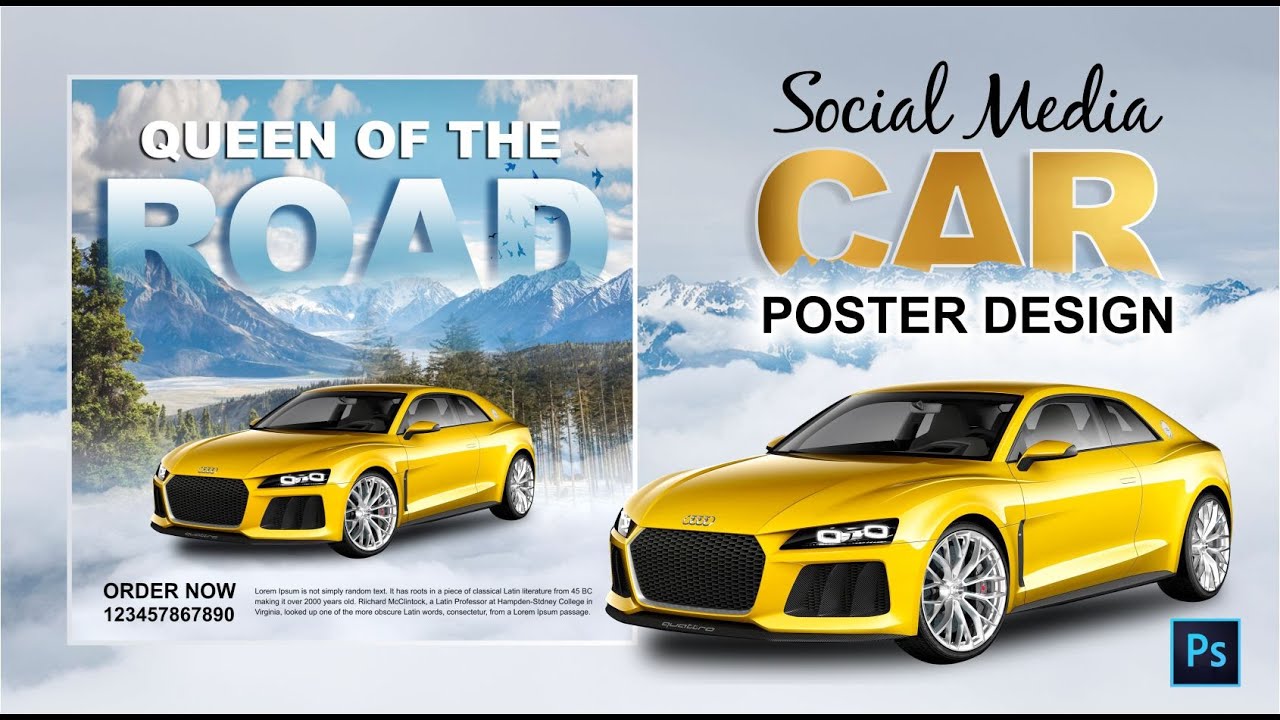 social media car poster design | tutorial | learn designing | photoshop ...