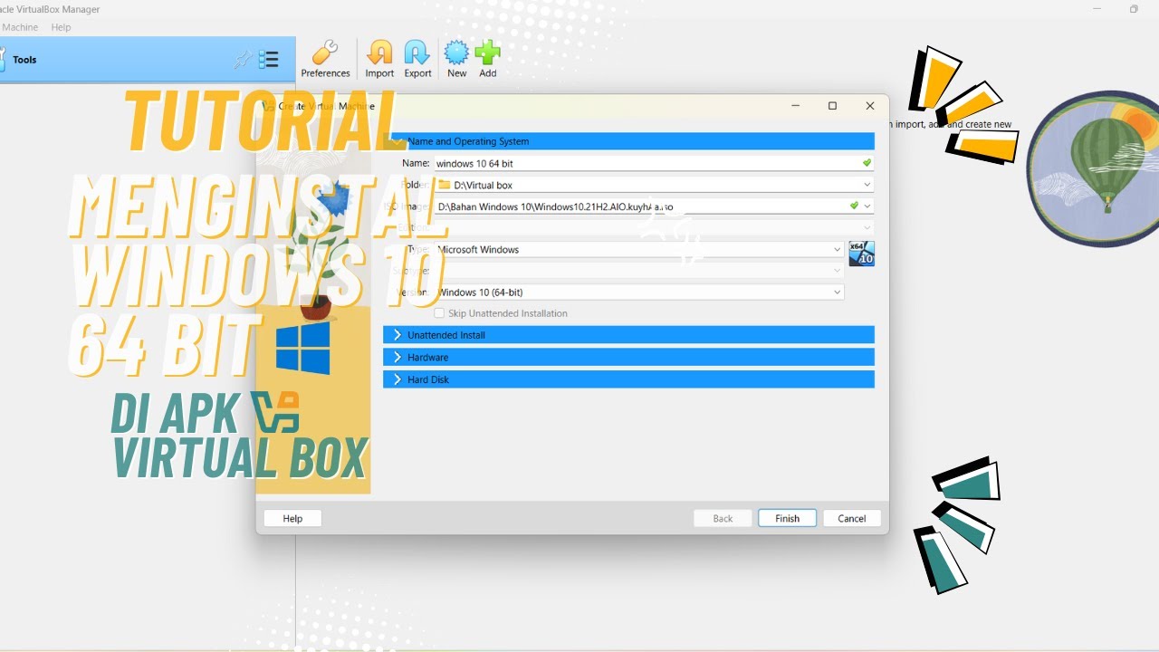 Tutorial menginstal Windows 10 64-bit menggunakan Oracle VirtualBox - YouTube