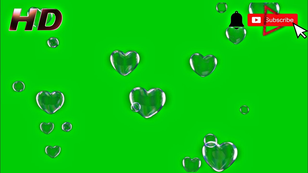 Bubbles Heart Green screen animation no copyright ©️ #greenscreen # ...