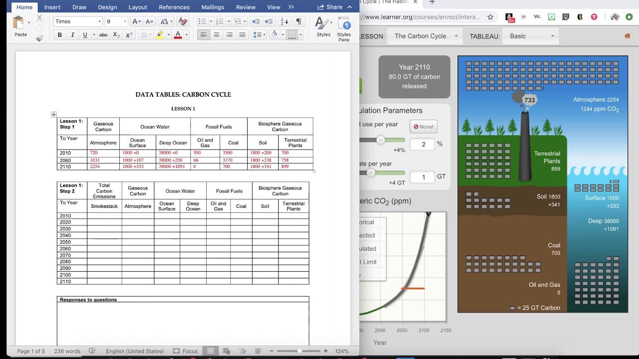 Carbon Cycle Lab Walkthrough - YouTube