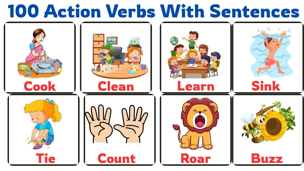 100 Verbs for Children | Action Words for Preschool & Kindergarten ...