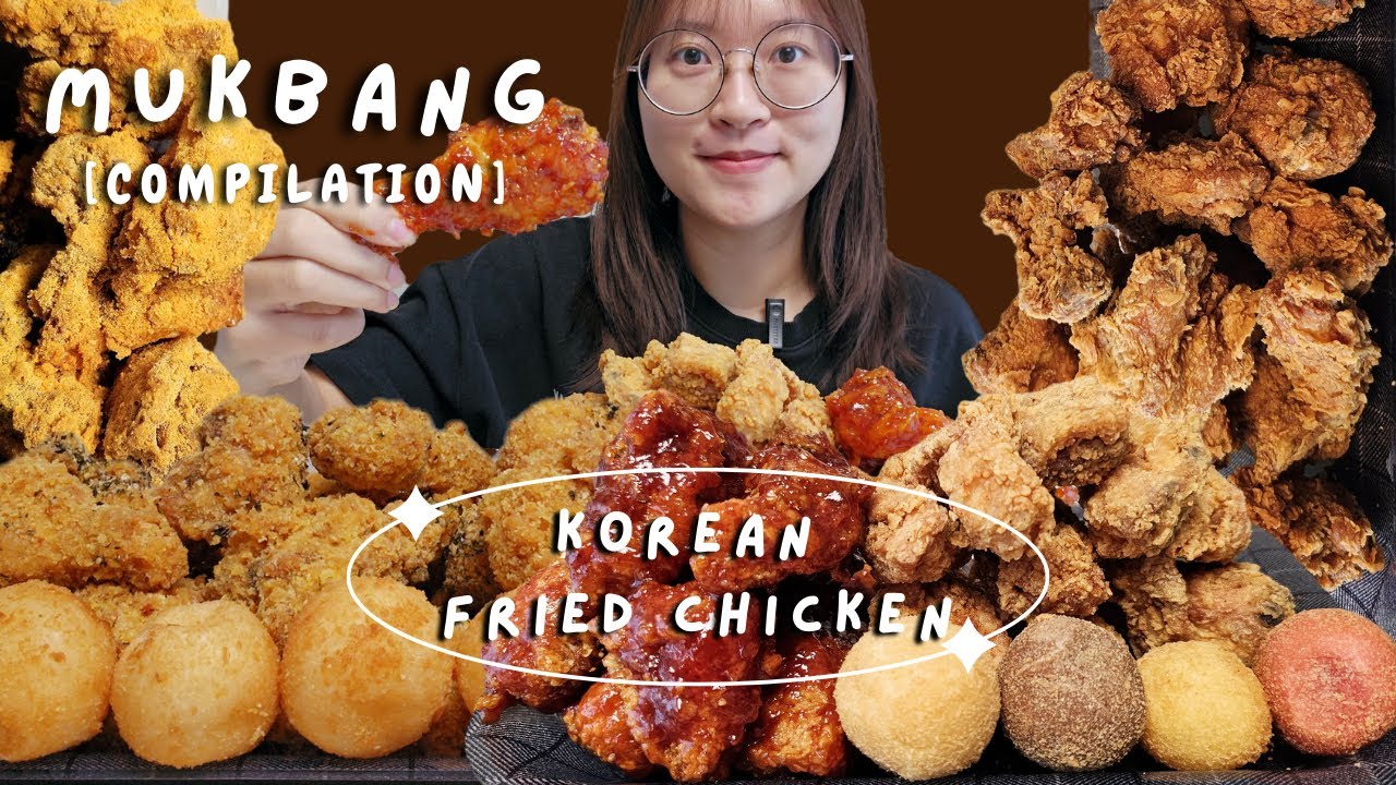 MUKBANG) COMPILATION OF EATING KOREAN FRIED CHICKEN🍗& CHEESE BALLS🧀⚽ l ...