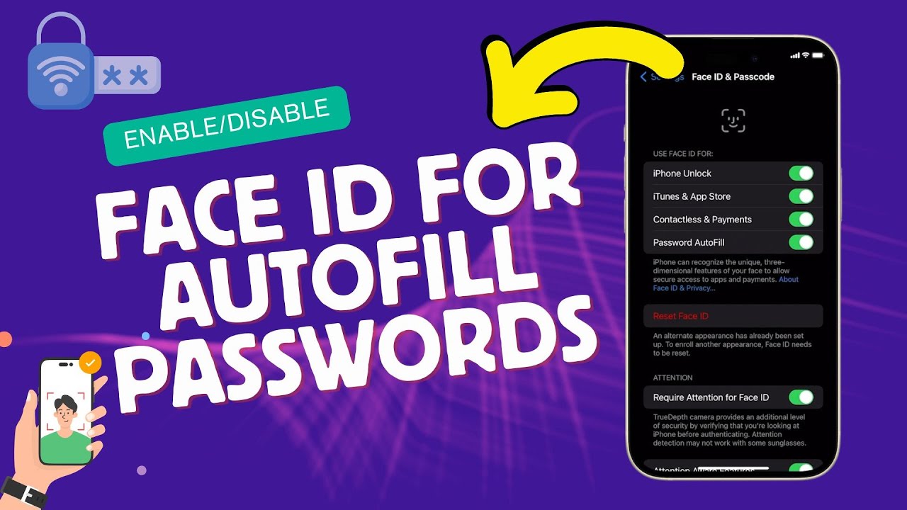 How to Enable/Disable Face ID for Autofill Passwords on iPhone 15 - YouTube