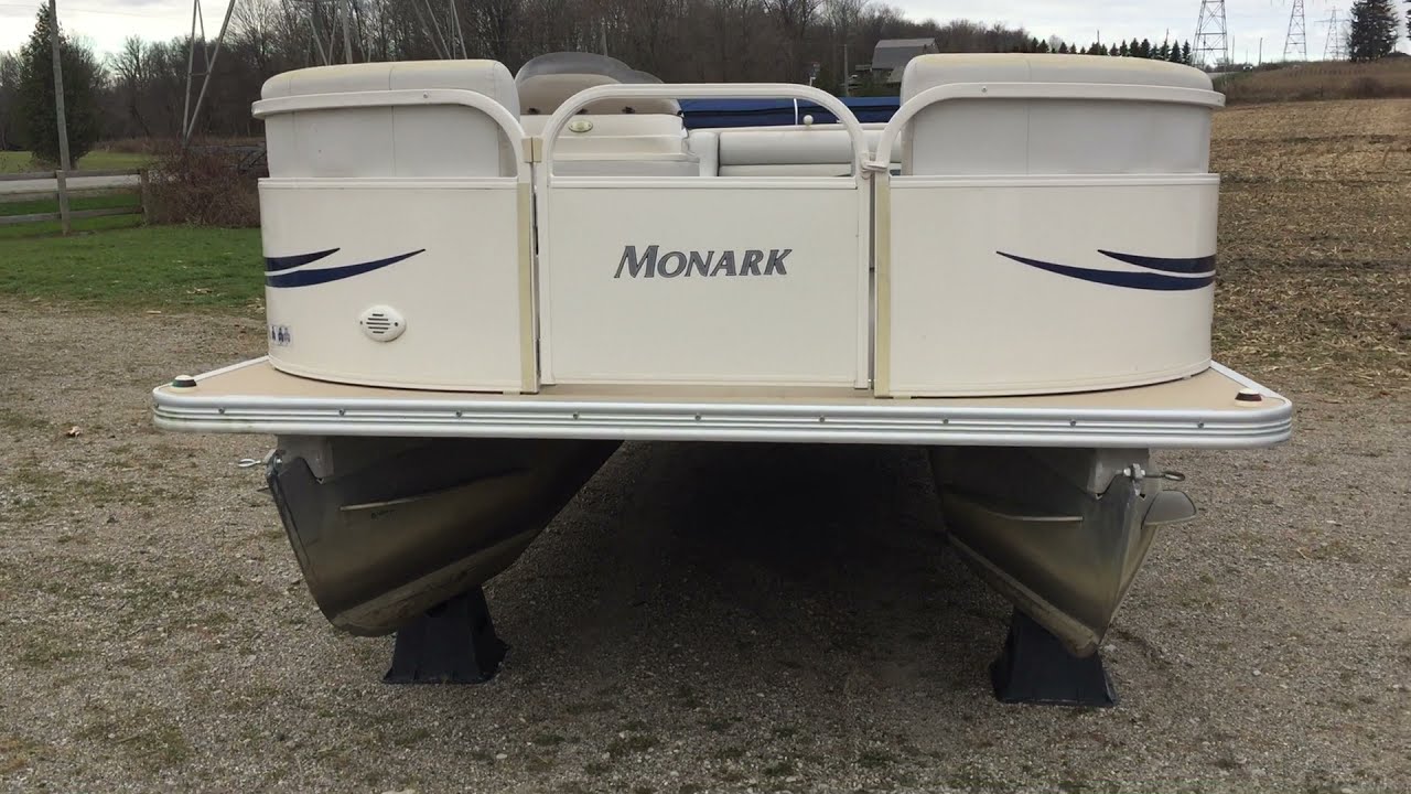 2005 20' Monark Pontoon 40hp Mercury 2-Stroke - YouTube