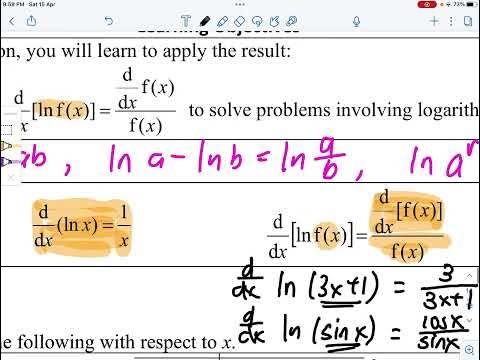 Differentiation of Logarithmic Function 1 - YouTube