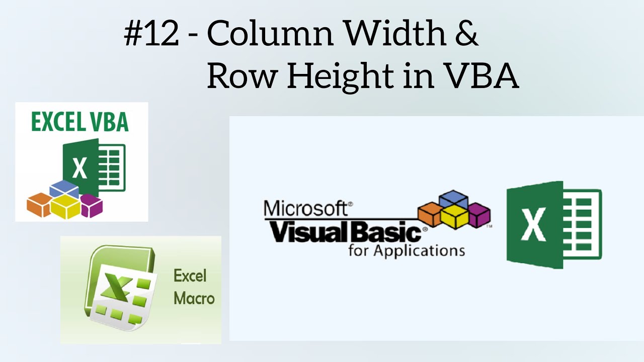 #12 Column Width and Row Height - YouTube
