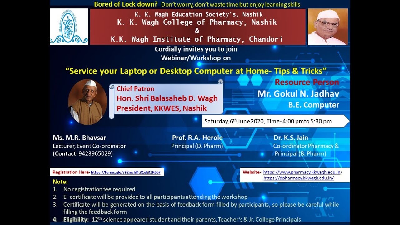Workshop on Laptop or Desktop Computer Service at Home Tips & Tricks ...