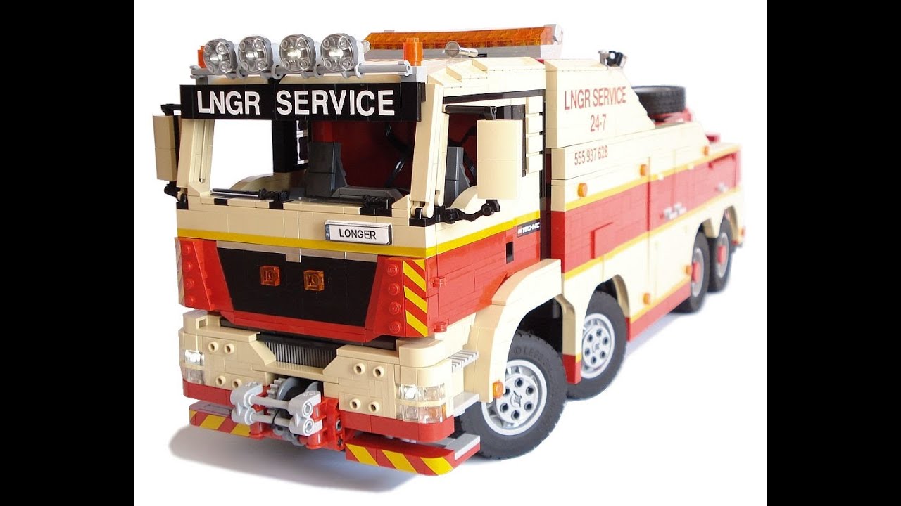 LEGO Technic Motorized MAN TGS Tow Truck - YouTube