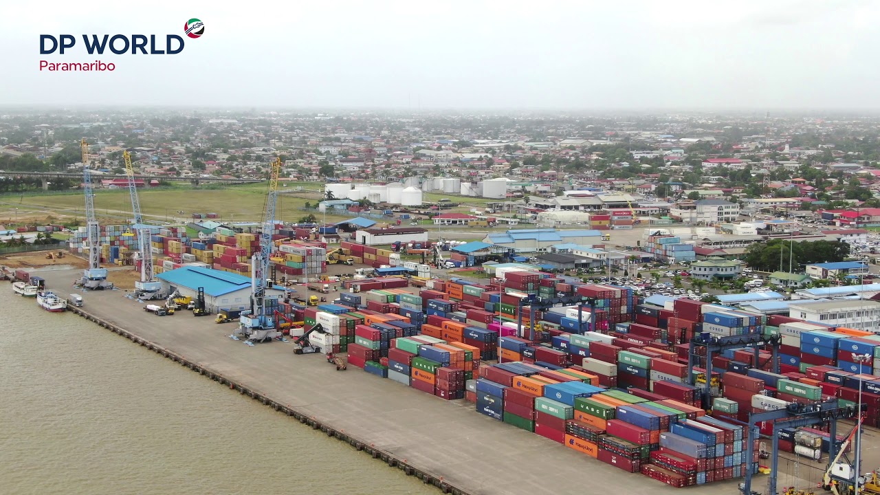 Flight above DP World Paramaribo terminal arrival of Green Star on February 13th 2020 - YouTube