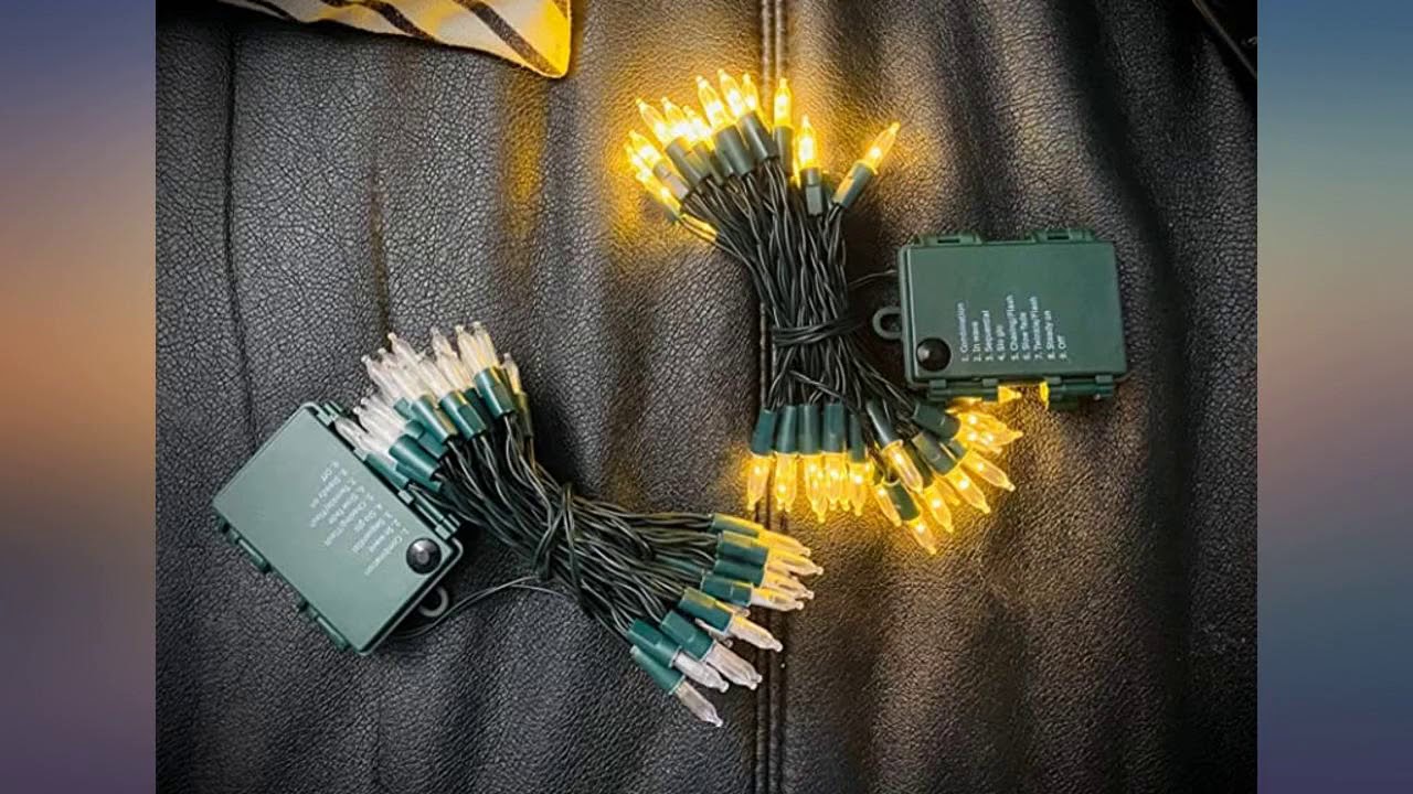 2 Pack 50 LED Battery Operated String Lights-Christmas Lights-Clear ...