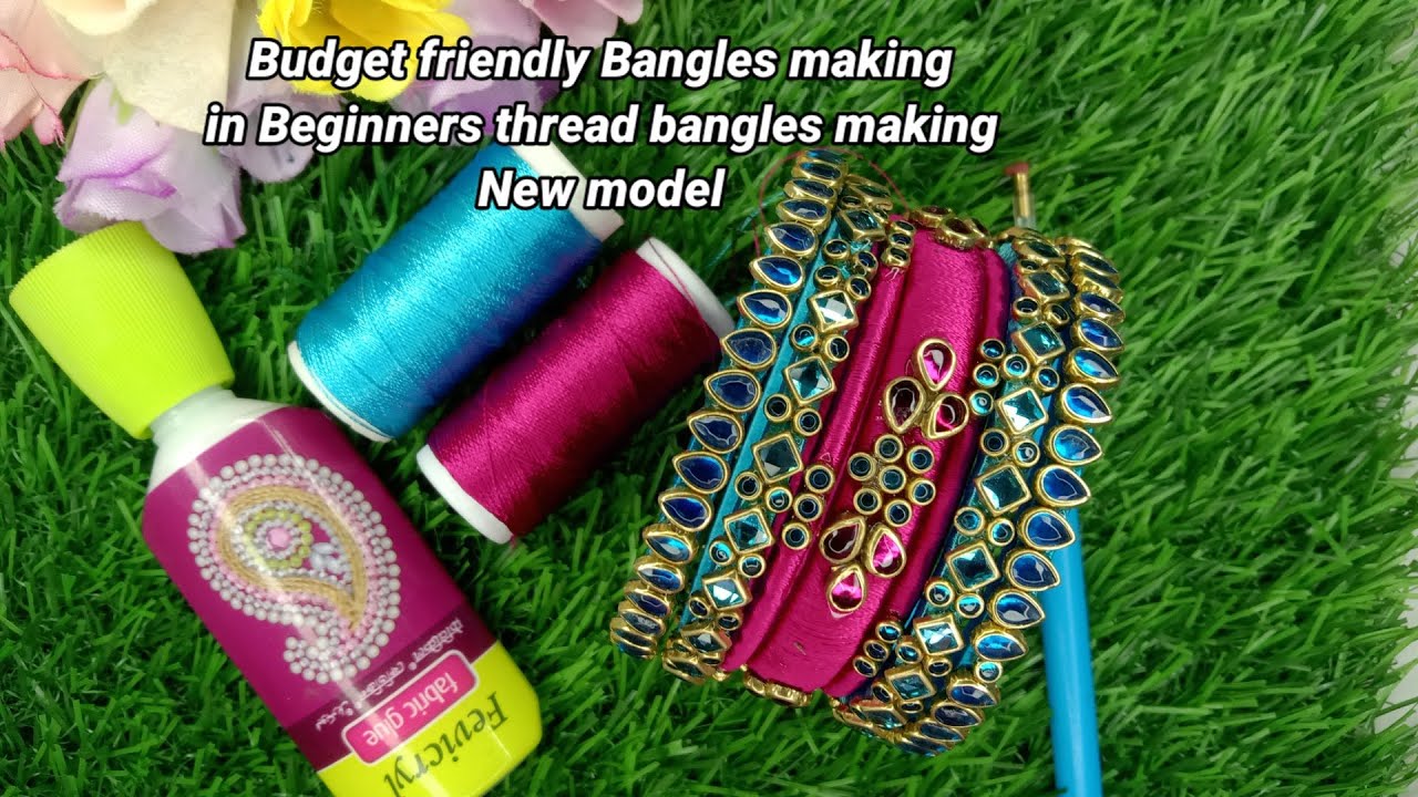 Budget friendly thread bangles making in Beginners|Thread bangles ...