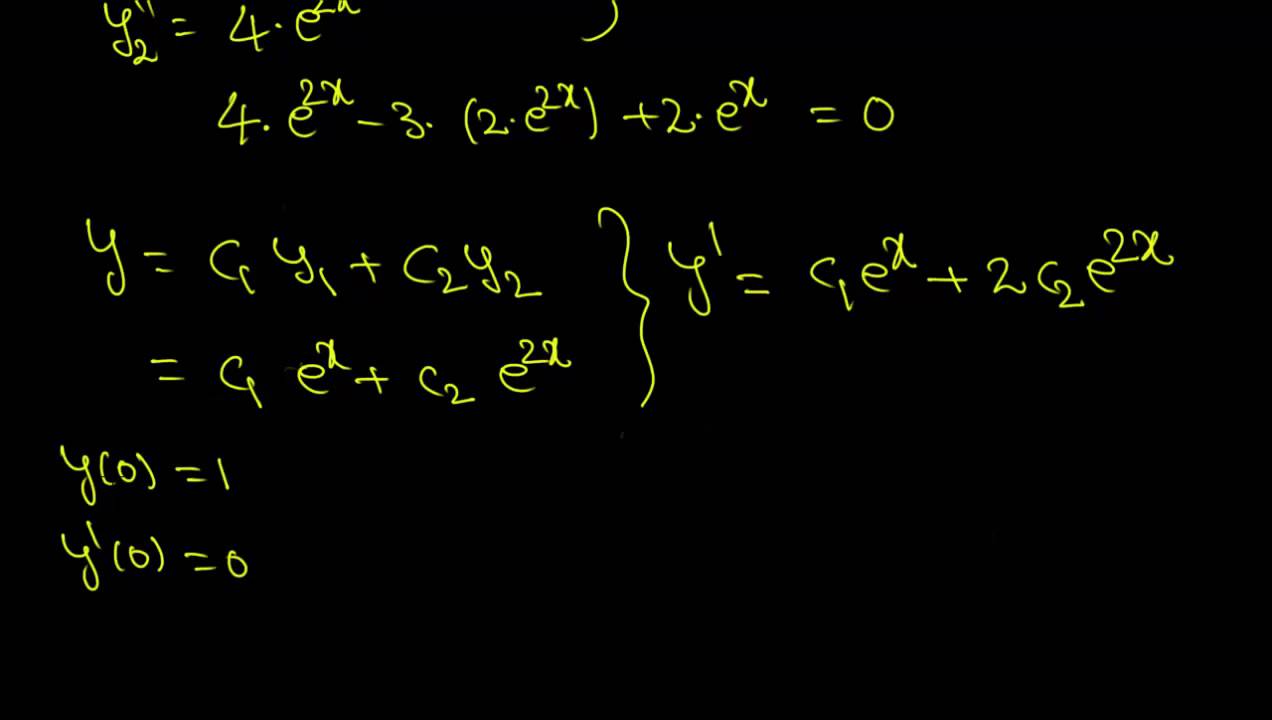 Example to find a particular solution of a second order ODE - YouTube