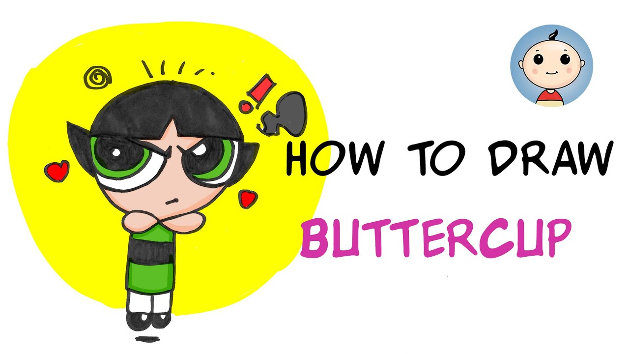 How to Draw ButterCup from the PowerPuff Girls. Step by step easy and ...