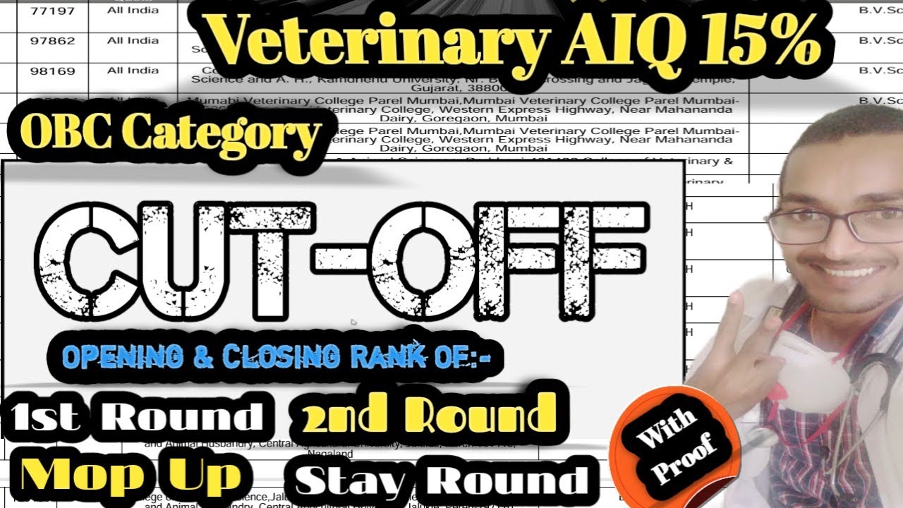 VETERINARY CUT-OFF FOR OBC || VETERINARY CUT-OFF 2024 OBC || VETERINARY ...
