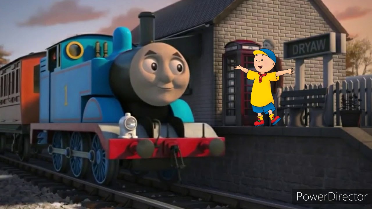 Thomas the tank engine meets caillou - YouTube