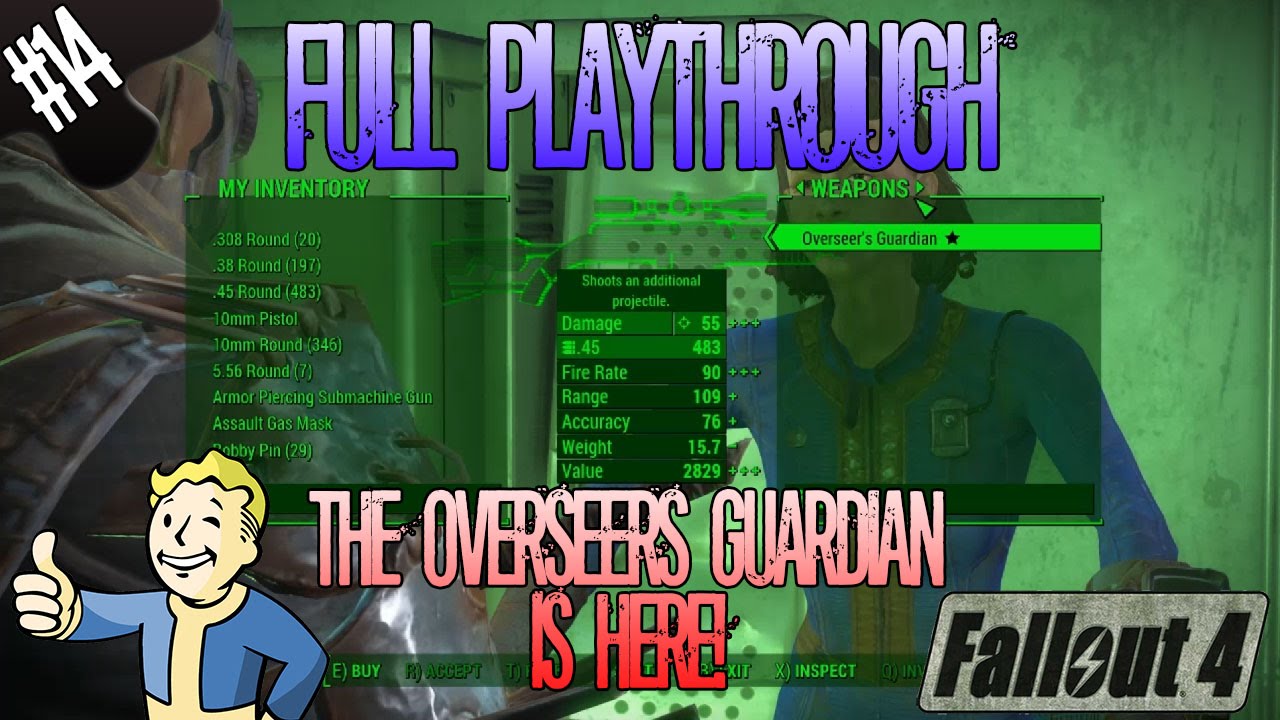 Fallout 4 | Full Playthrough | Part 14 | The Overseers Guardian is Here ...