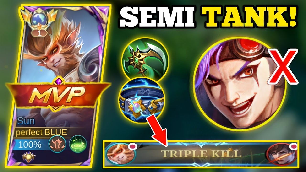 SEMI TANK SUN VS. X-BORG! (Intense Match) | SUN BEST BUILD 2024 -MLBB🔥 ...