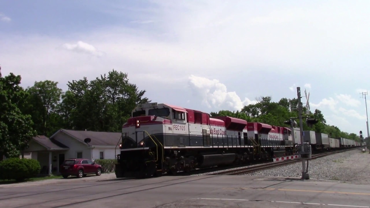 FLORIDA EAST COAST FEC EMD SD70M-2 Northbound Intermodal Container on ...