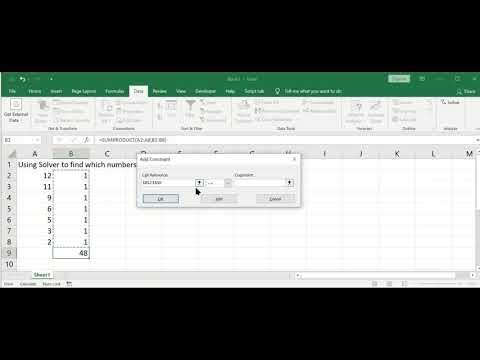 Using Excel Solver to find which numbers add up to a given sum - Excel Cell by Cell - YouTube