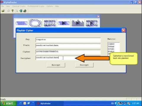 Playfair Cipher Encryption / Decryption - AlphaPeeler - YouTube