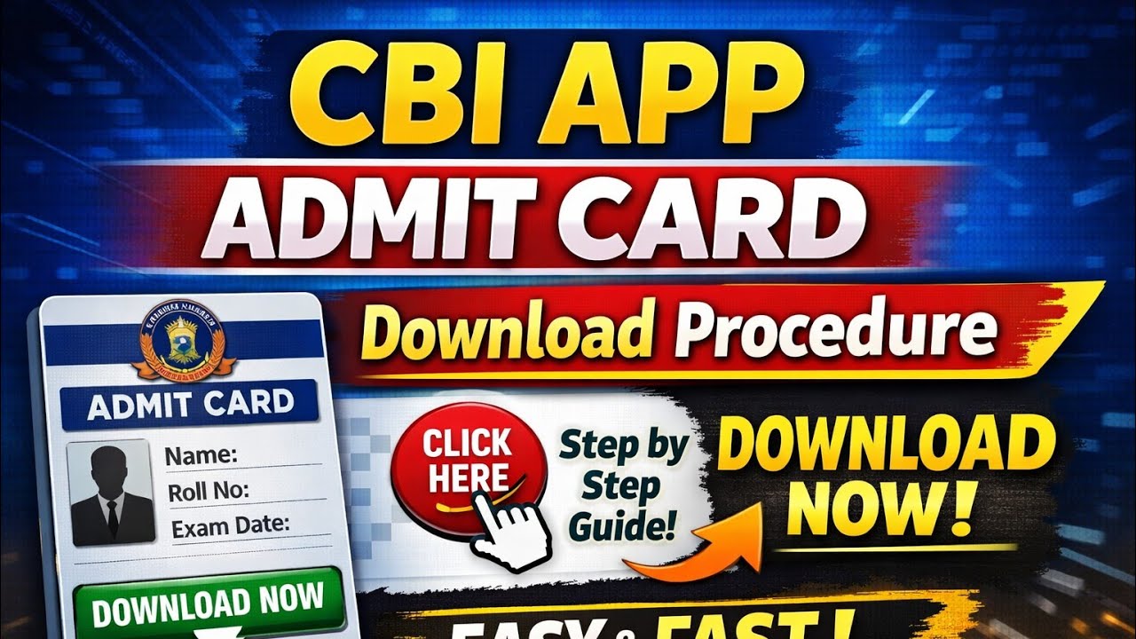 CBI APP admit card procedure to download - YouTube