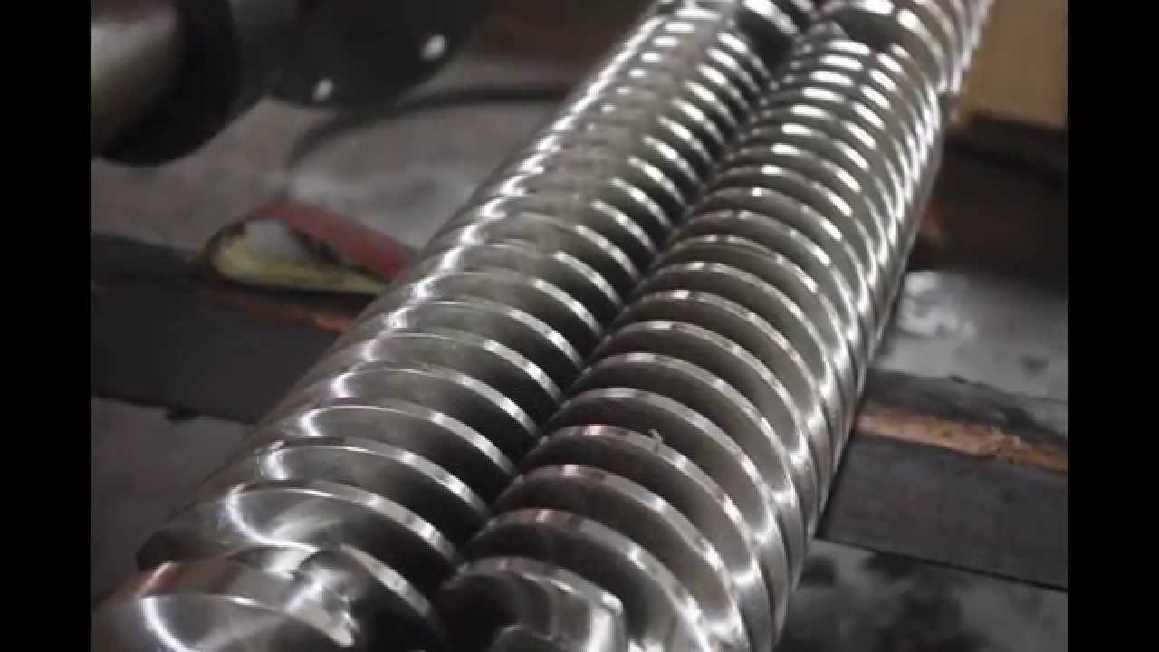 BEX90-22V parallel twin screw barrel for PVC pipe - YouTube