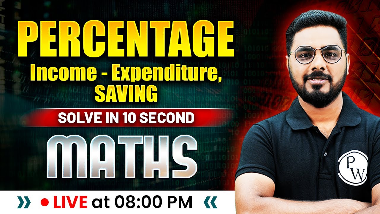 Percentage - Income, Expenditure and Saving | Percentage Questions for ...
