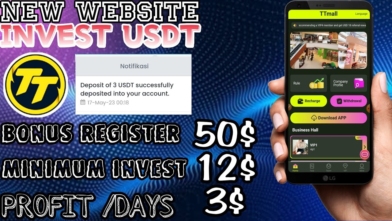 💵REVIEW TT MALL | WEBSITE INVEST USDT LEGIT BONUS PENDAFTARAN 50 ...