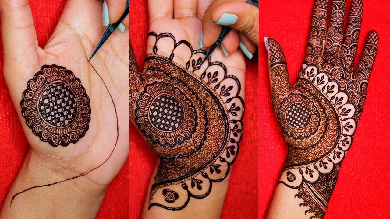 Beautiful front hand mehndi design - YouTube