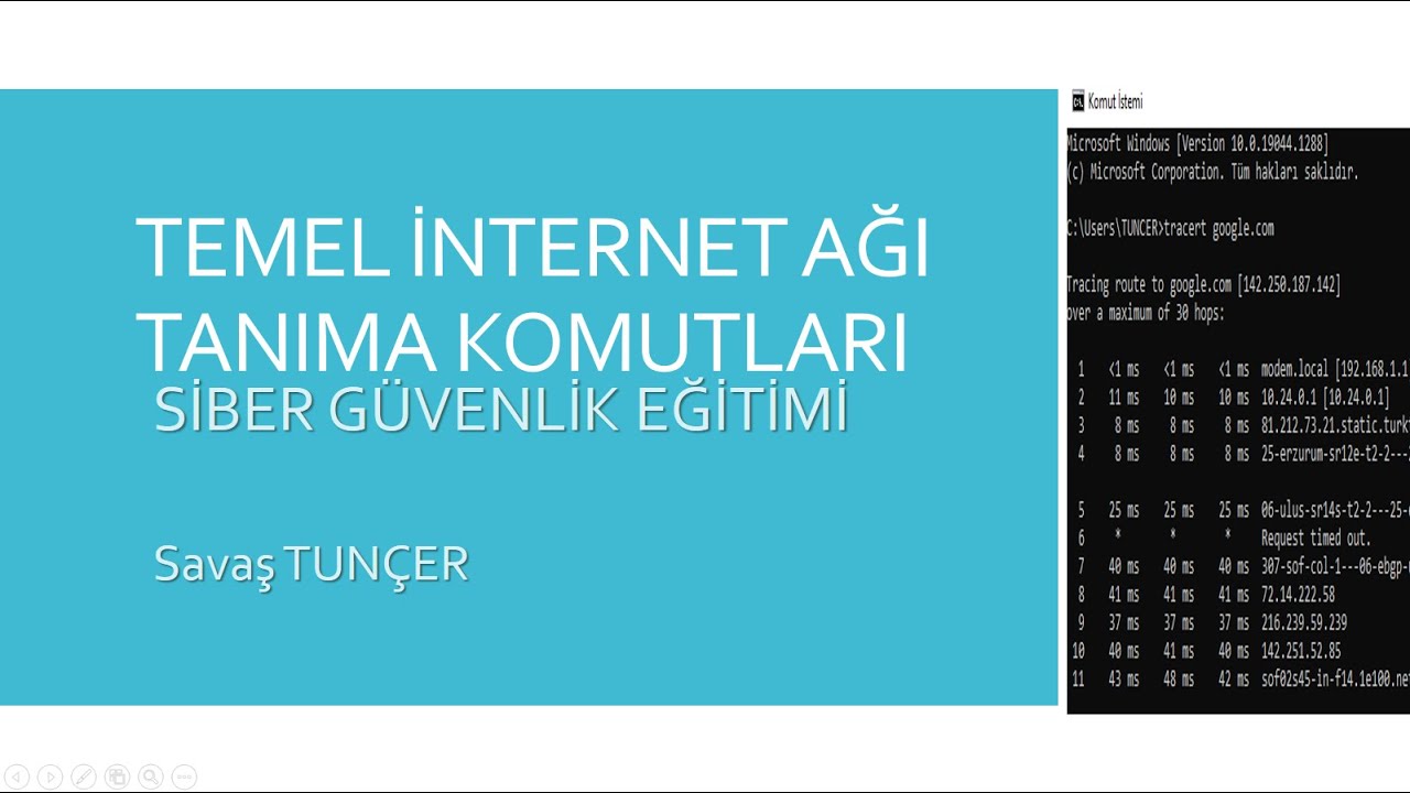 TEMEL İNTERNET AĞI TANIMA KOMUTLARI ( ipconfig,ping,tracert,nslookup -Siber Güvenlik Eğitimi ...