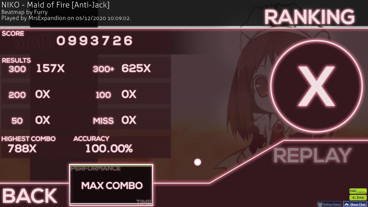 osu!mania ~ Maid of Fire [Anti-Jack] ~ 3.51* ~ 100% SS - YouTube